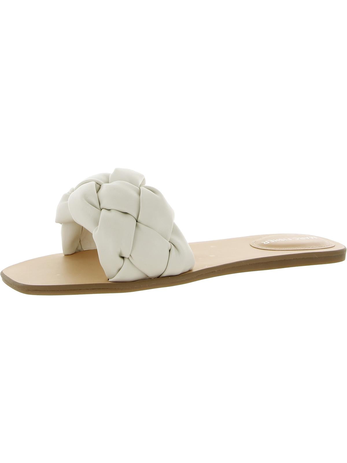 Marc Fisher Womens Bolier Faux Leather Braided Slide Sandals - Walmart.com