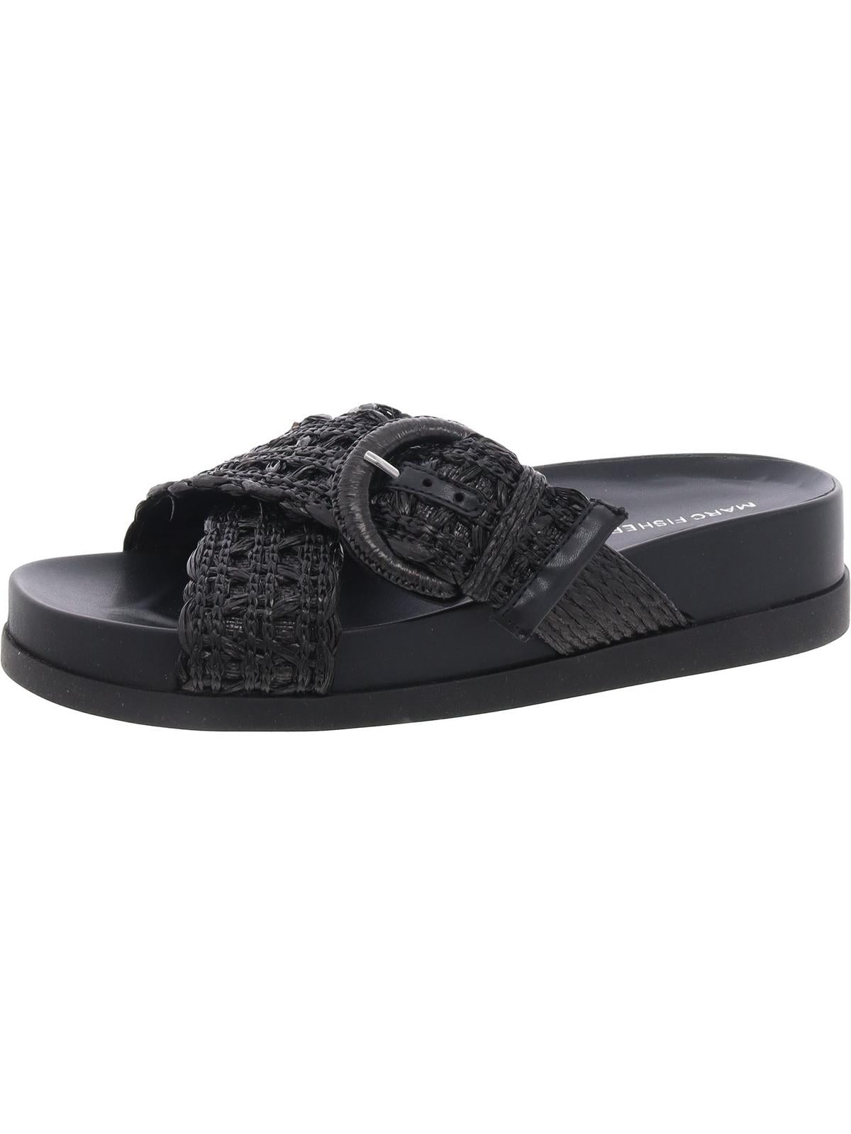 Marc Fisher Womens Welti Woven Straw Slide Sandals - Walmart.com