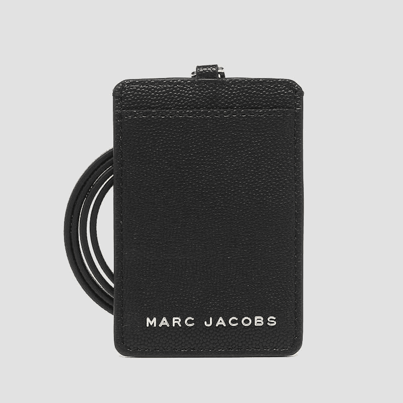 Marc Jacobs Logo Leather Lanyard ID Card Case Wallet Black - Walmart.com