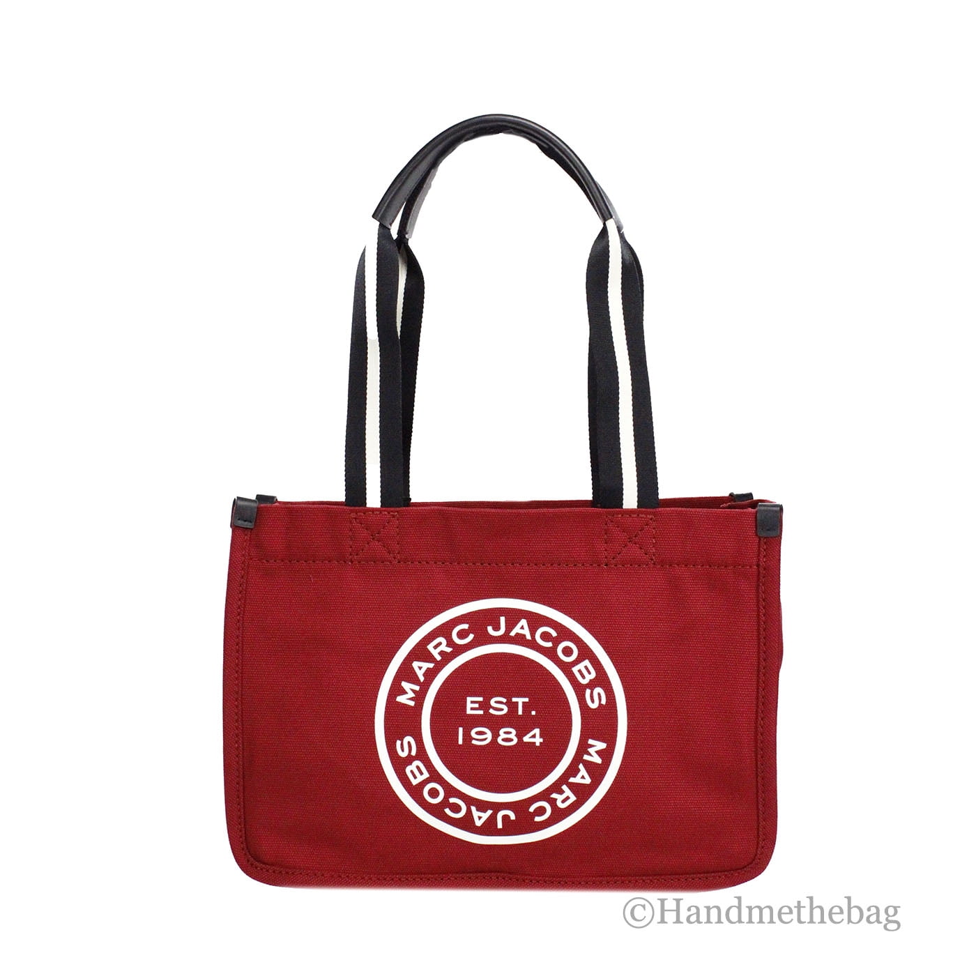 Marc Jacobs Medium Savvy Red Canvas Fabric Shoulder Convertible Tote ...