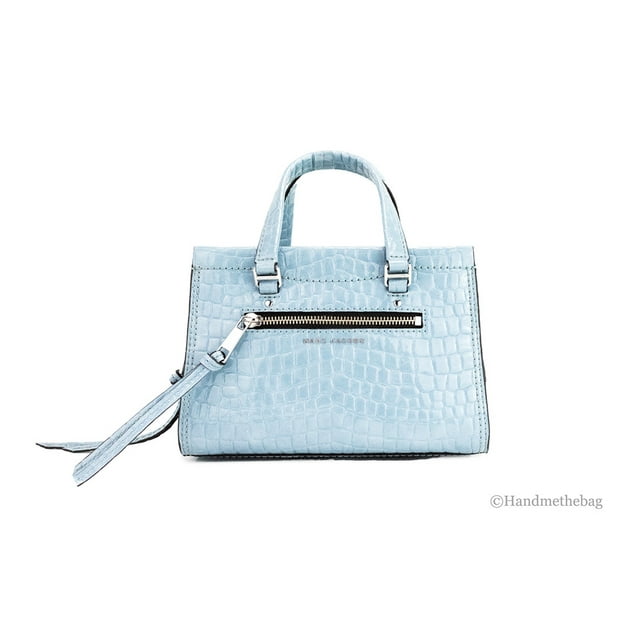 Marc Jacobs Mini Cruiser Stone Blue Pebbled Leather Satchel Crossbody ...