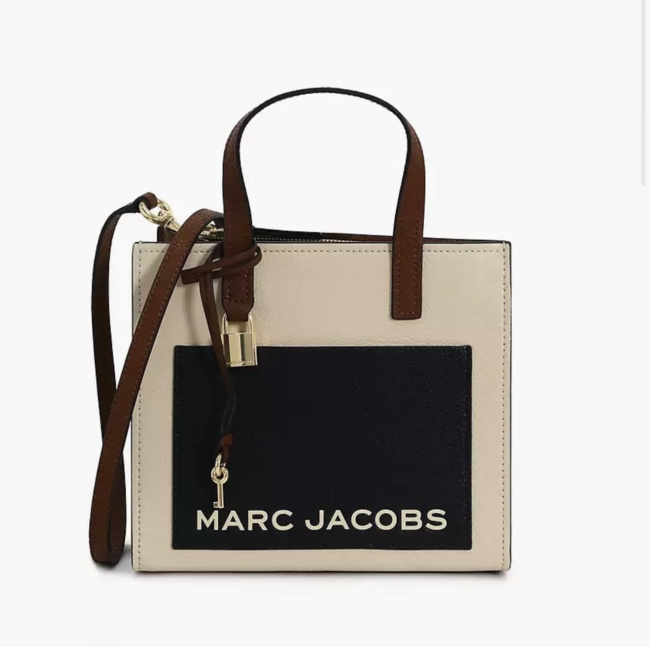 Marc Jacobs Mini Grind Leather Crossbody Tote Bag Satchel Marshmallow ...