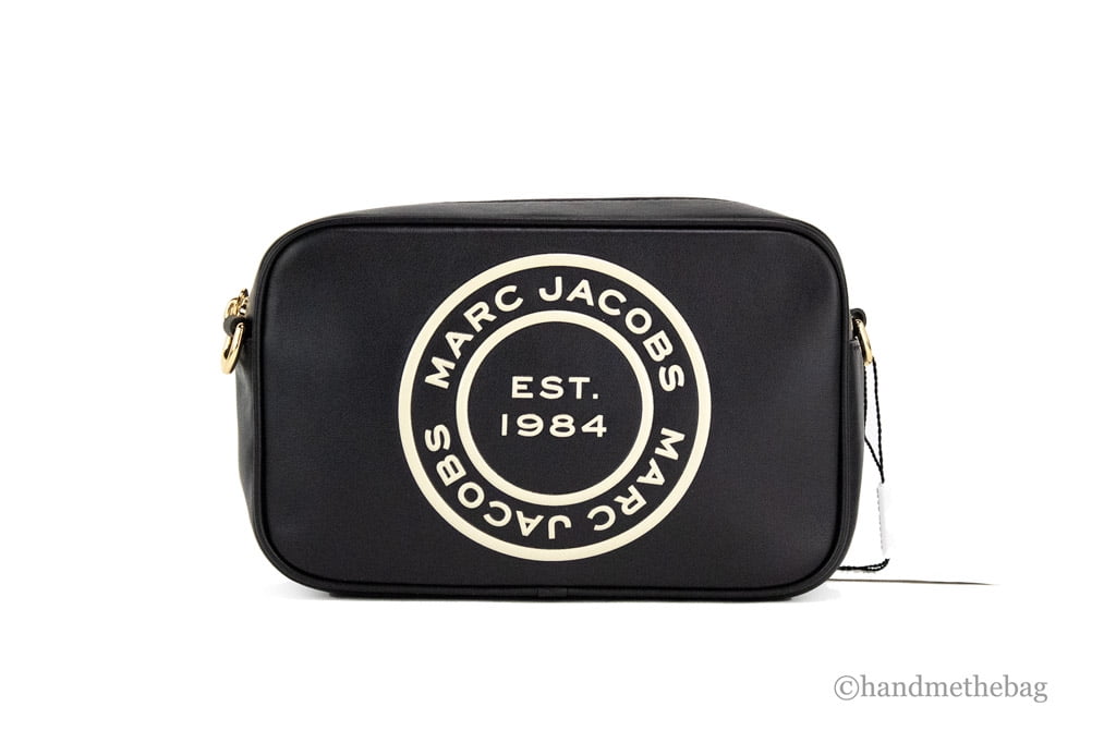 Marc Jacobs Signet Flash Black Smooth Leather Camo Strap Camera ...