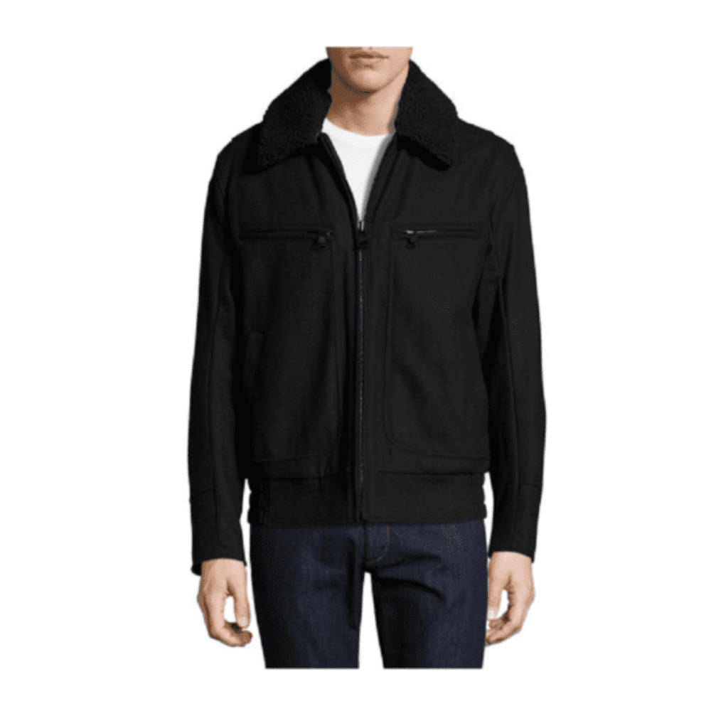Marc New York by Andrew MarcConcord Felt Bomber Jacket, Jet Marc New York by Andrew MarcConcord Felt Bomber Jacket, Jet