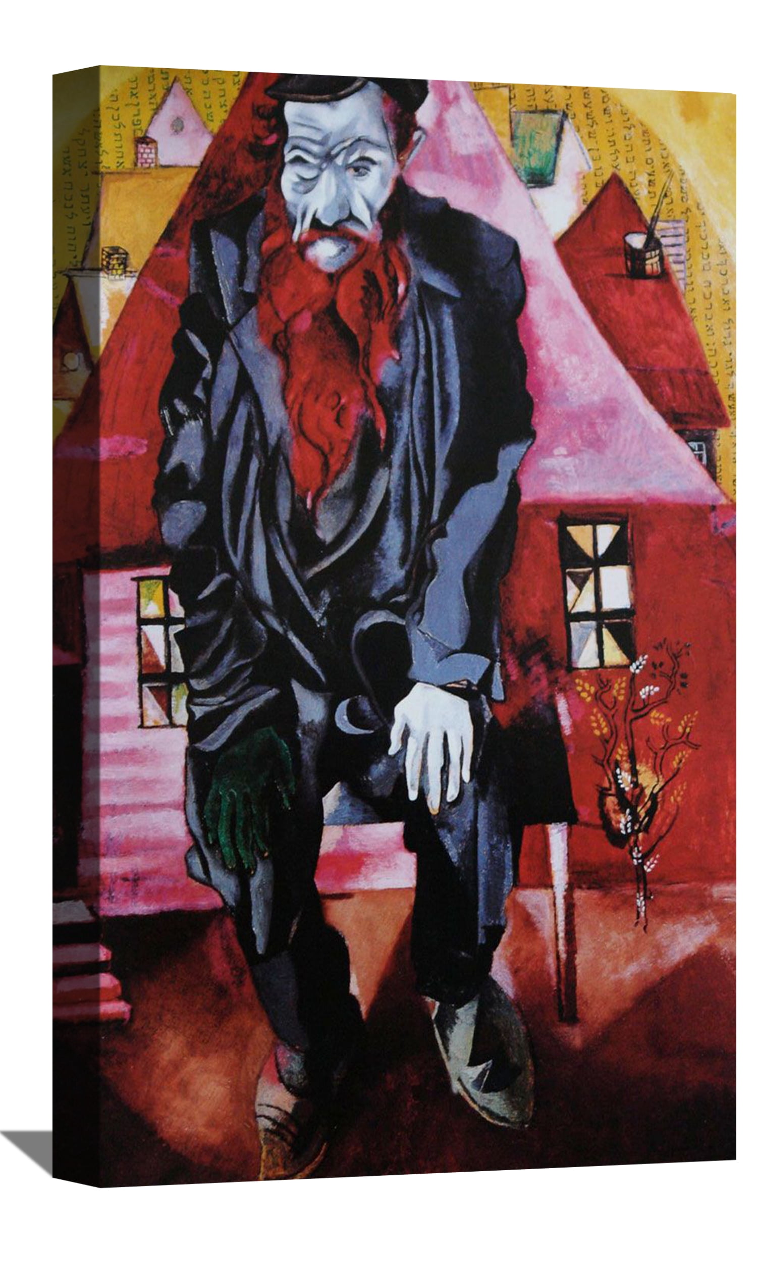 Marc Chagall Painting Wall Art Red Jew Canvas Art Framed For Bedroom ...