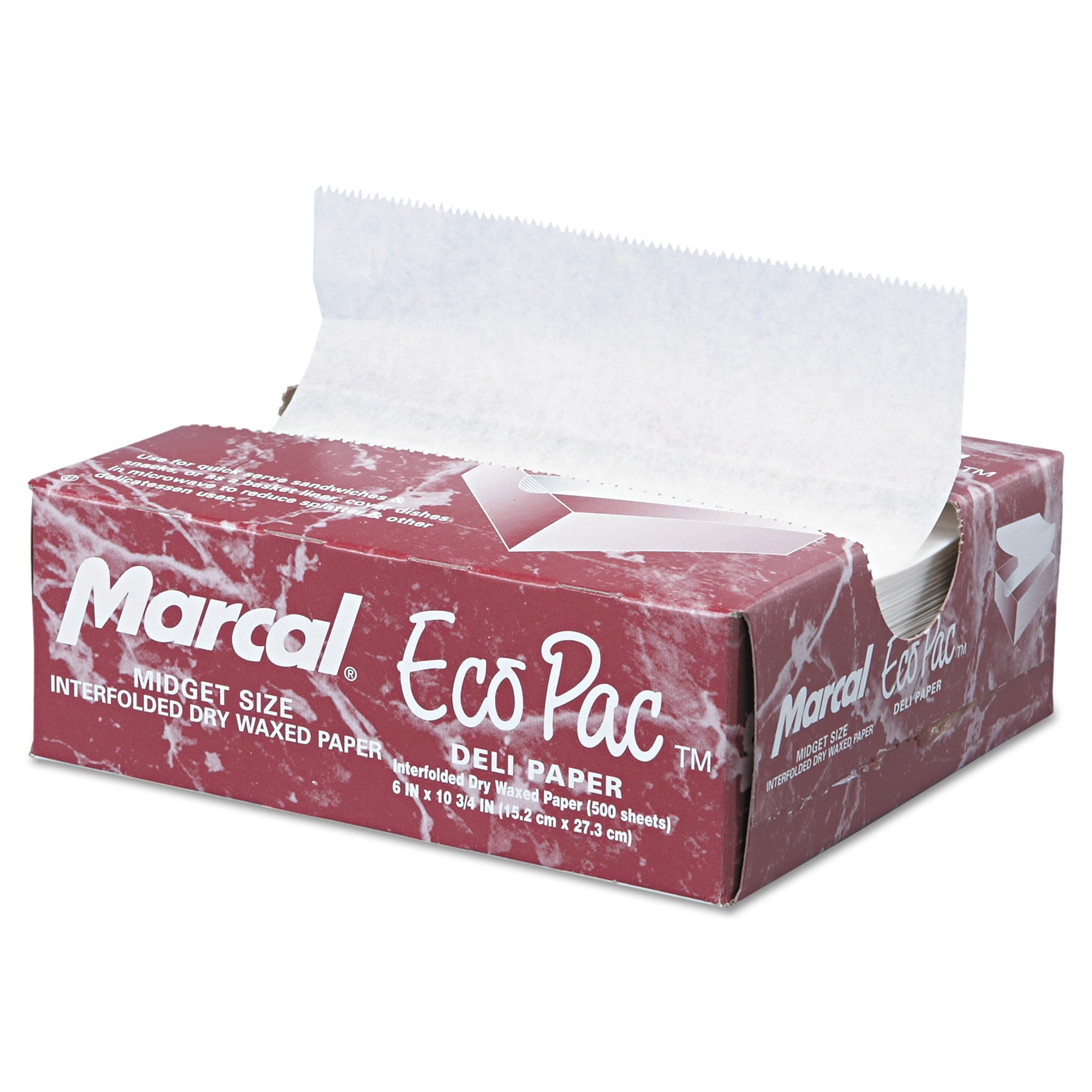 Marcal Eco-Pac Interfolded Dry Wax Paper, 6 x 10 3/4, White, 500/Pack ...