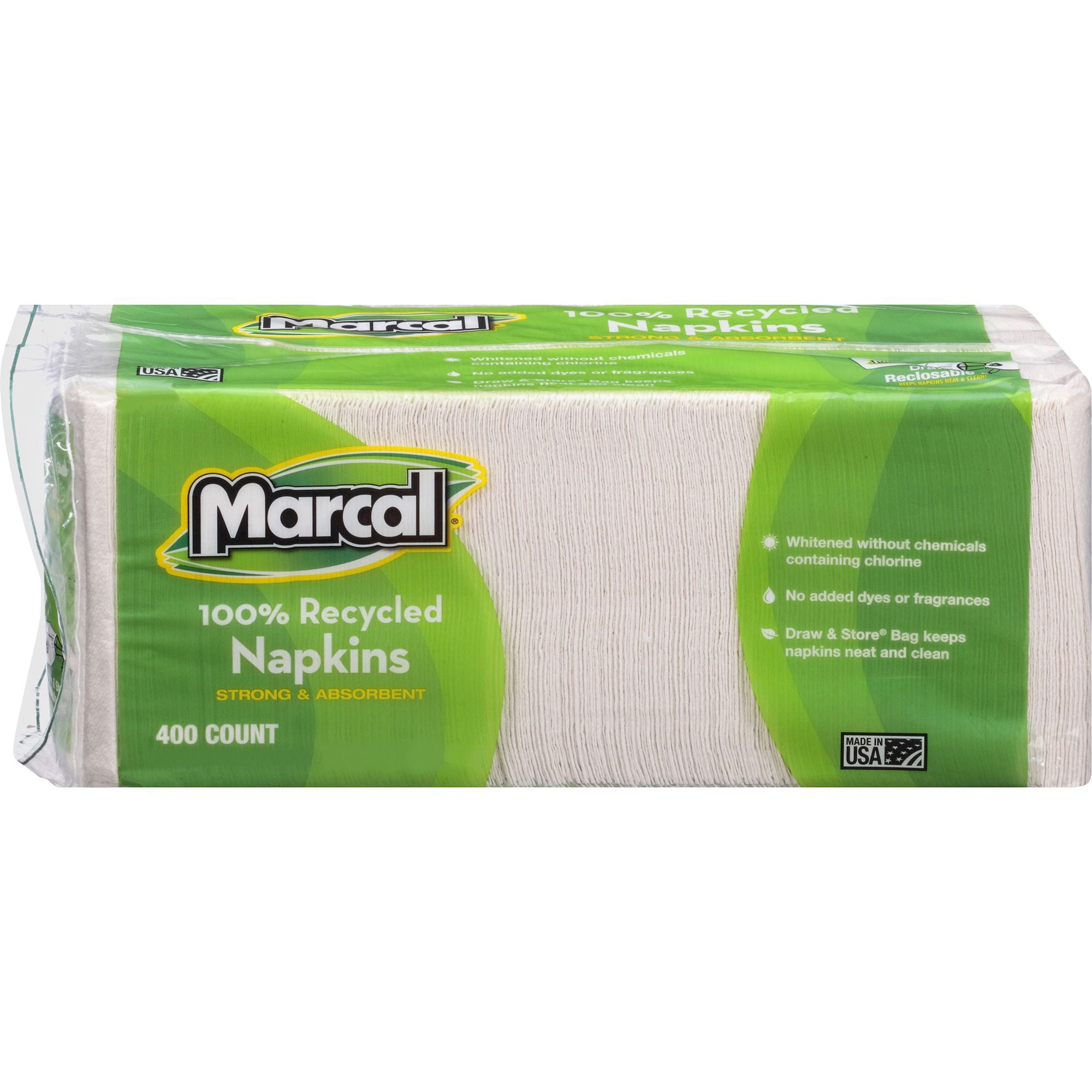 Marcal, MRC6506CT, 100% Recycled Luncheon Napkins, 2400 / Carton, White ...