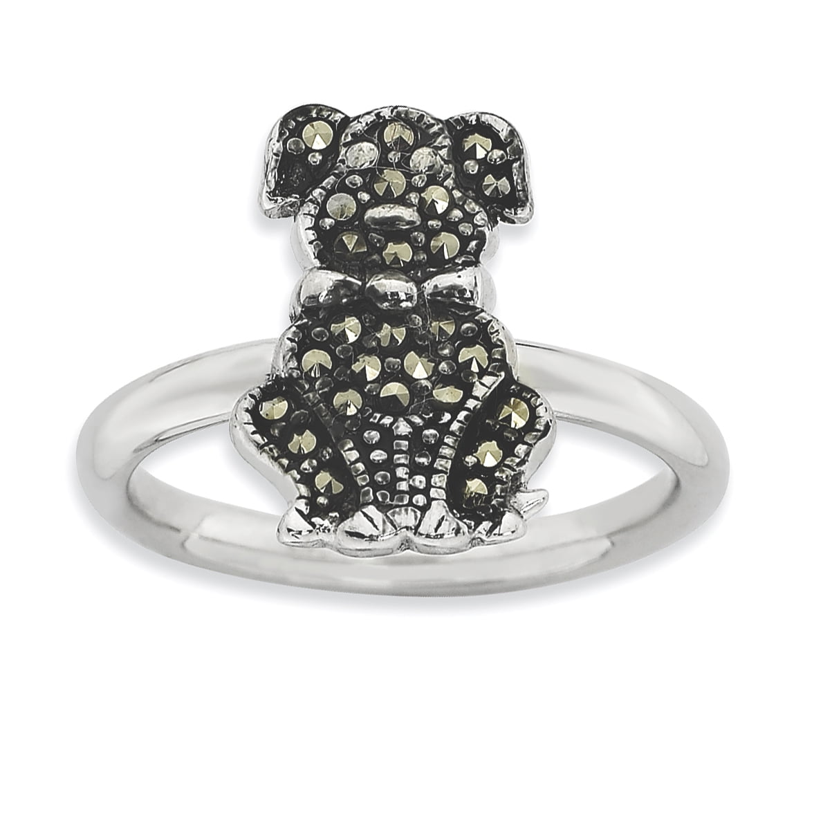 Marcasite Sterling Silver Dog Ring - Walmart.com