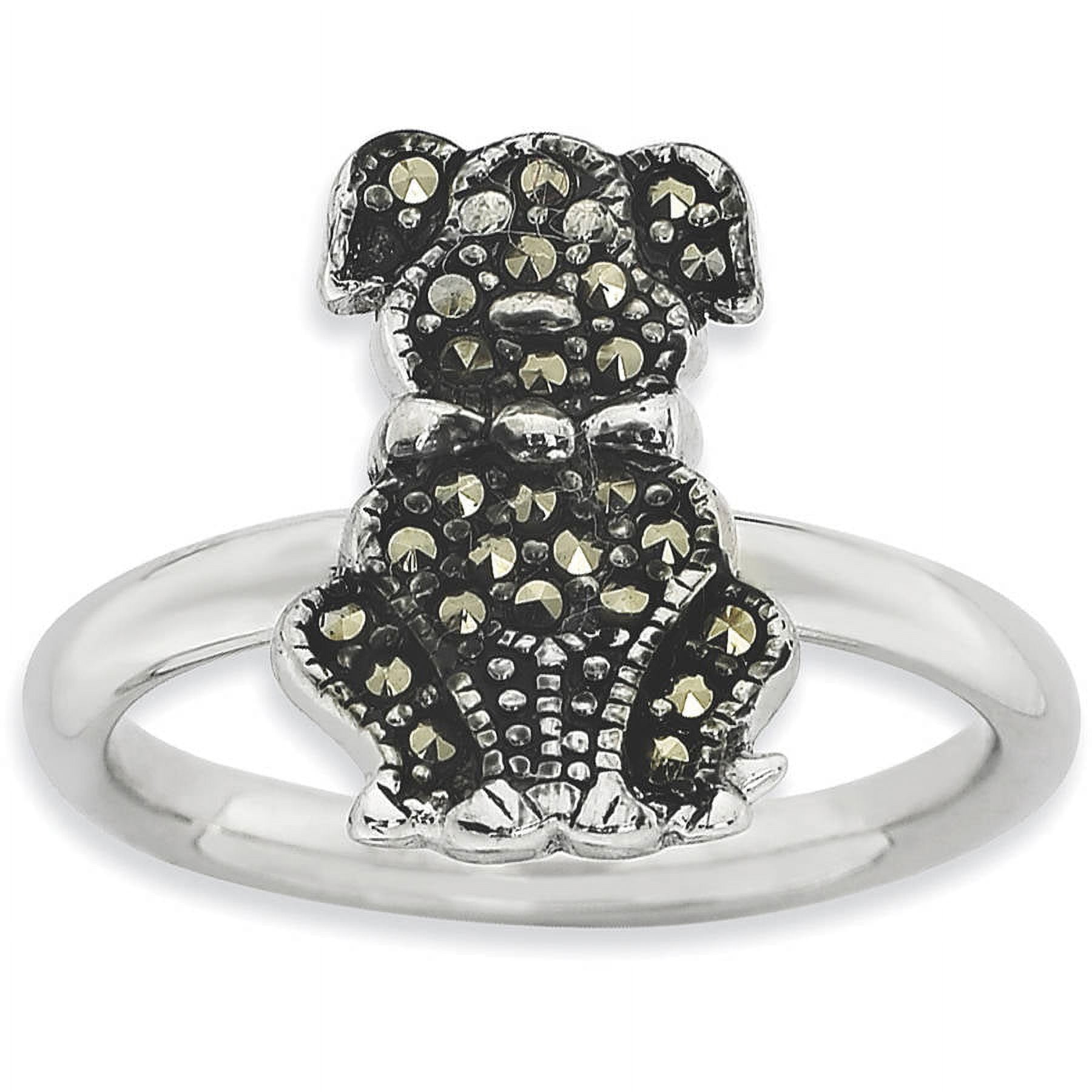 Marcasite Sterling Silver Dog Ring - Walmart.com