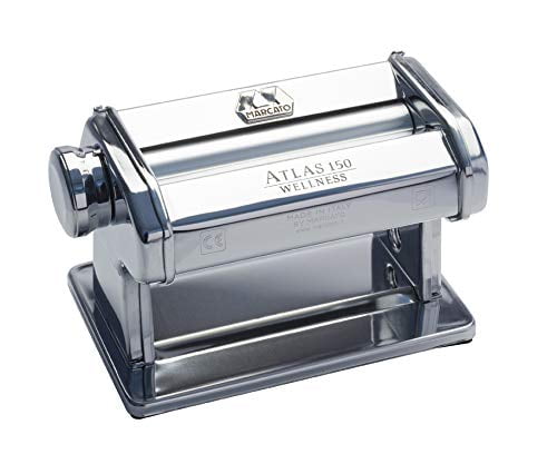 Marcato Atlas Pasta Roller, Stainless Steel, 180mm with Hand Crank ...