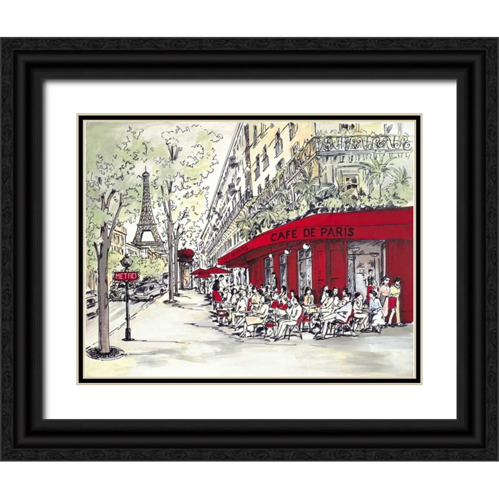 Marceau, Chloe 32x26 Black Ornate Wood Framed with Double Matting ...