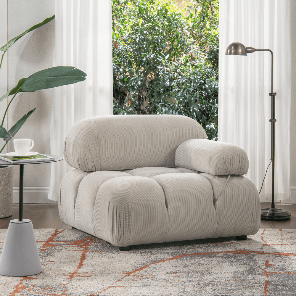 Marcel - 36" Bubble Modular Modern Lounge Arm Chair (1-Piece) - Pebble ...
