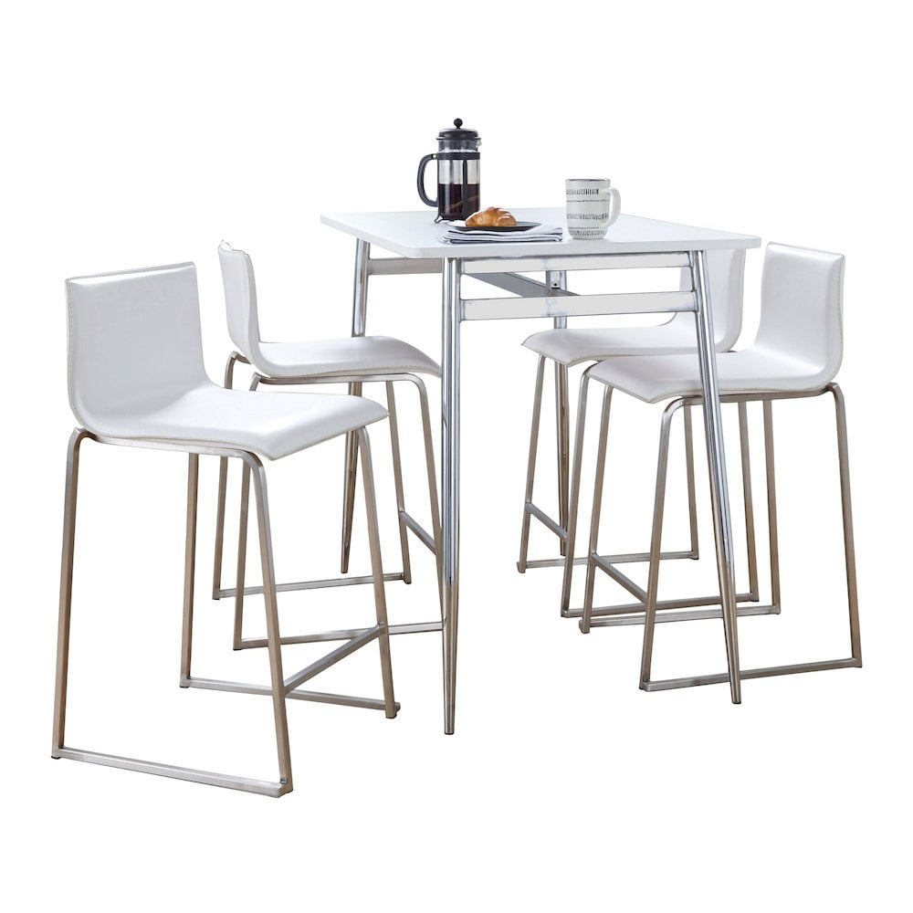 LumiSource Marcel-Mara Upholstered Counter Height Dining Set - 5 Piece ...