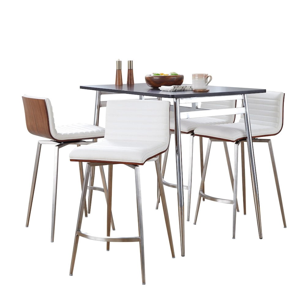 LumiSource Marcel-Mason Swivel Counter Height Dining Set - 5 Piece ...