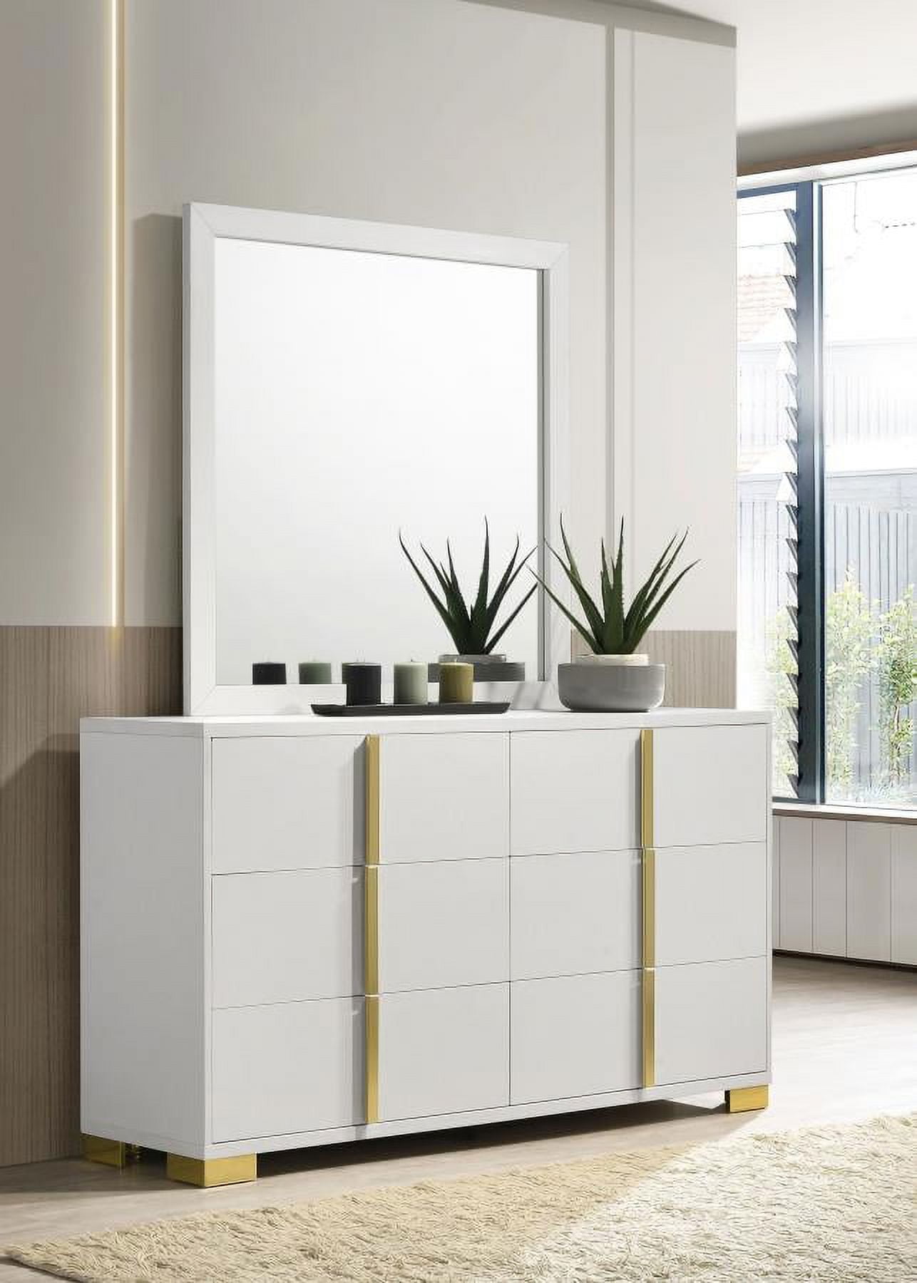 Marceline 6-drawer Dresser with Mirror White - Walmart.com