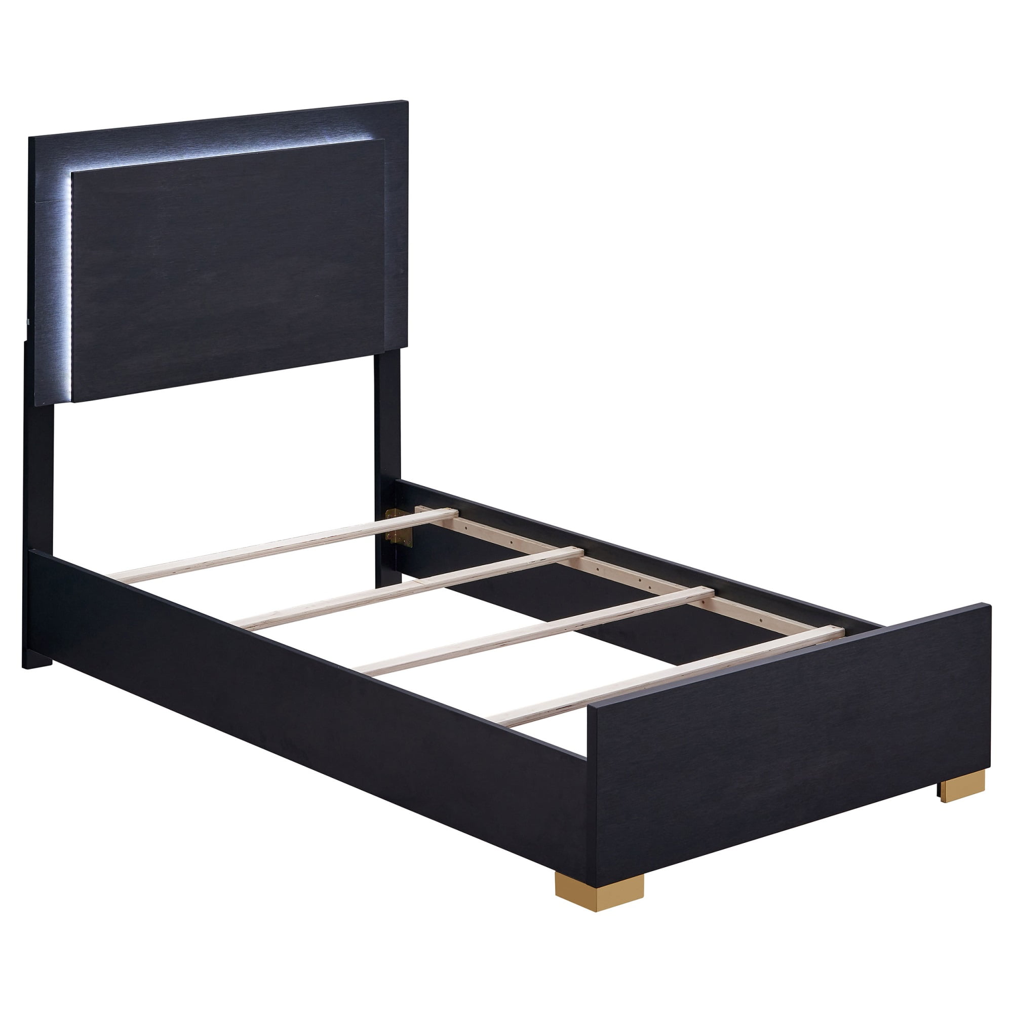 Marceline Eastern King Bed with LED Headboard Black - Walmart.com