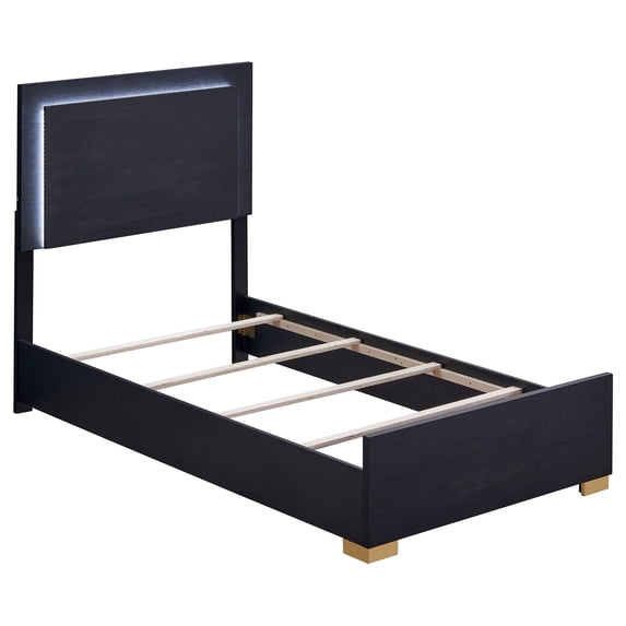 Marceline Eastern King Bed with LED Headboard Black - Walmart.com