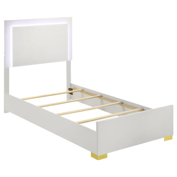 Coaster Company Eastern King Bed with LED Headboard White Modern ...