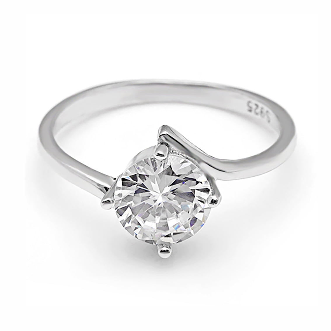 Marcella Engagement Ring Solitaire Cz Sterling Silver Women Ginger Lyne ...