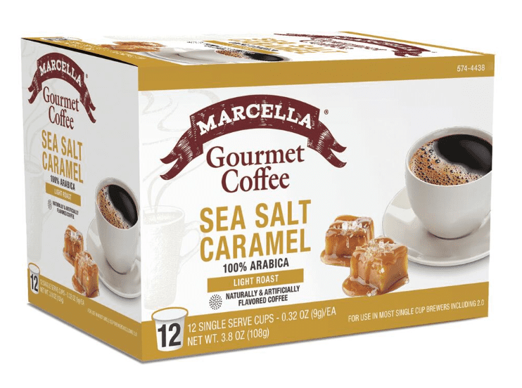 Marcella Gourmet Sea Salt Caramel Coffee Pods - 12 Count - Walmart.com