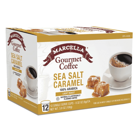 Marcella Gourmet Sea Salt Caramel Coffee Pods - 12 Count - Walmart.com