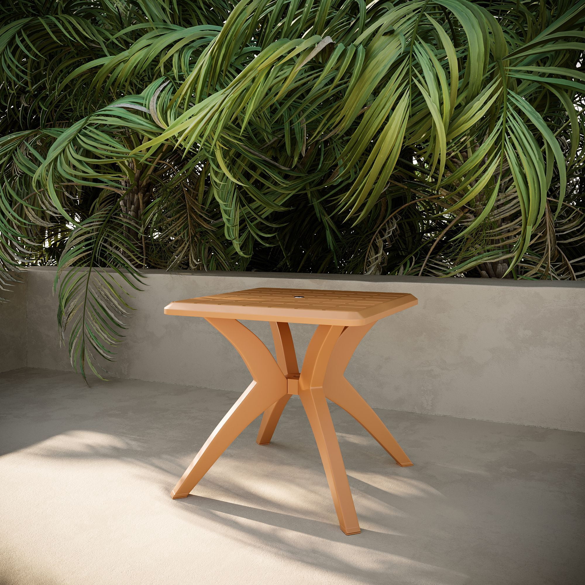 Marcella Resin Patio Table, Gold - Walmart.com