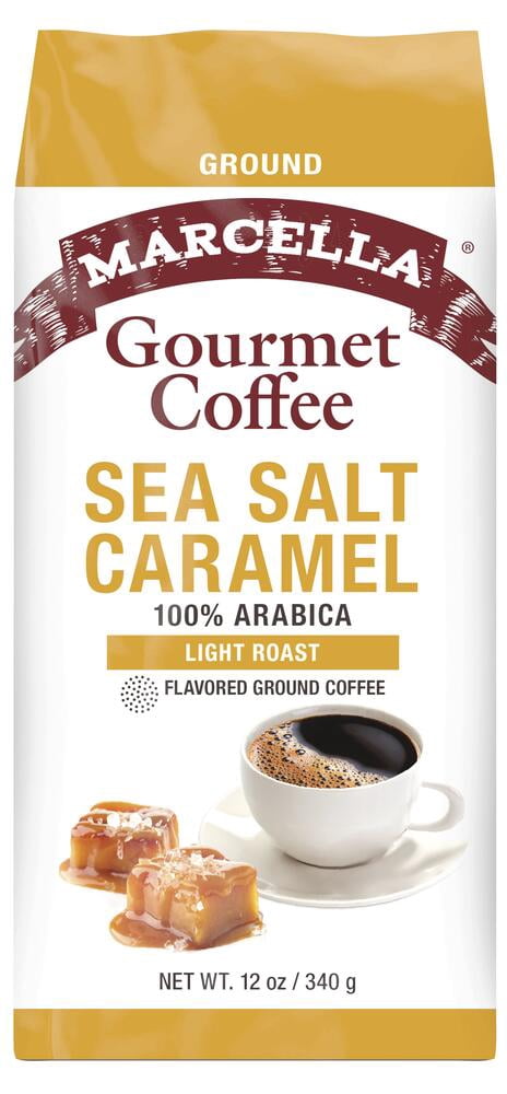 Marcella® Sea Salt Caramel 100% Arabica Light Roast Gourmet Ground ...