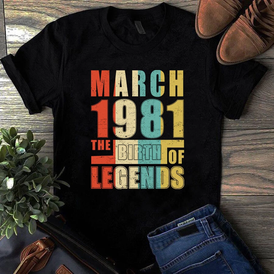 March 1981 The Birth Of Legends Vintage Unisex Royal Blue/ Black ...