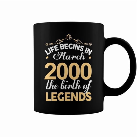 March 2000 Birthday Life Begins In March 2000 V2 Coffee Mugs - Walmart.com