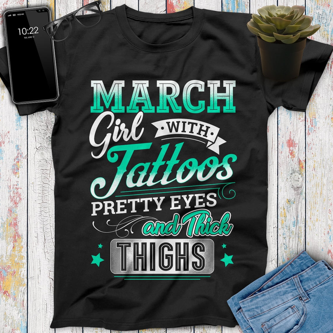 March Girl With Tattoos Pretty Eyes And Thick Thighs March Birthday ...