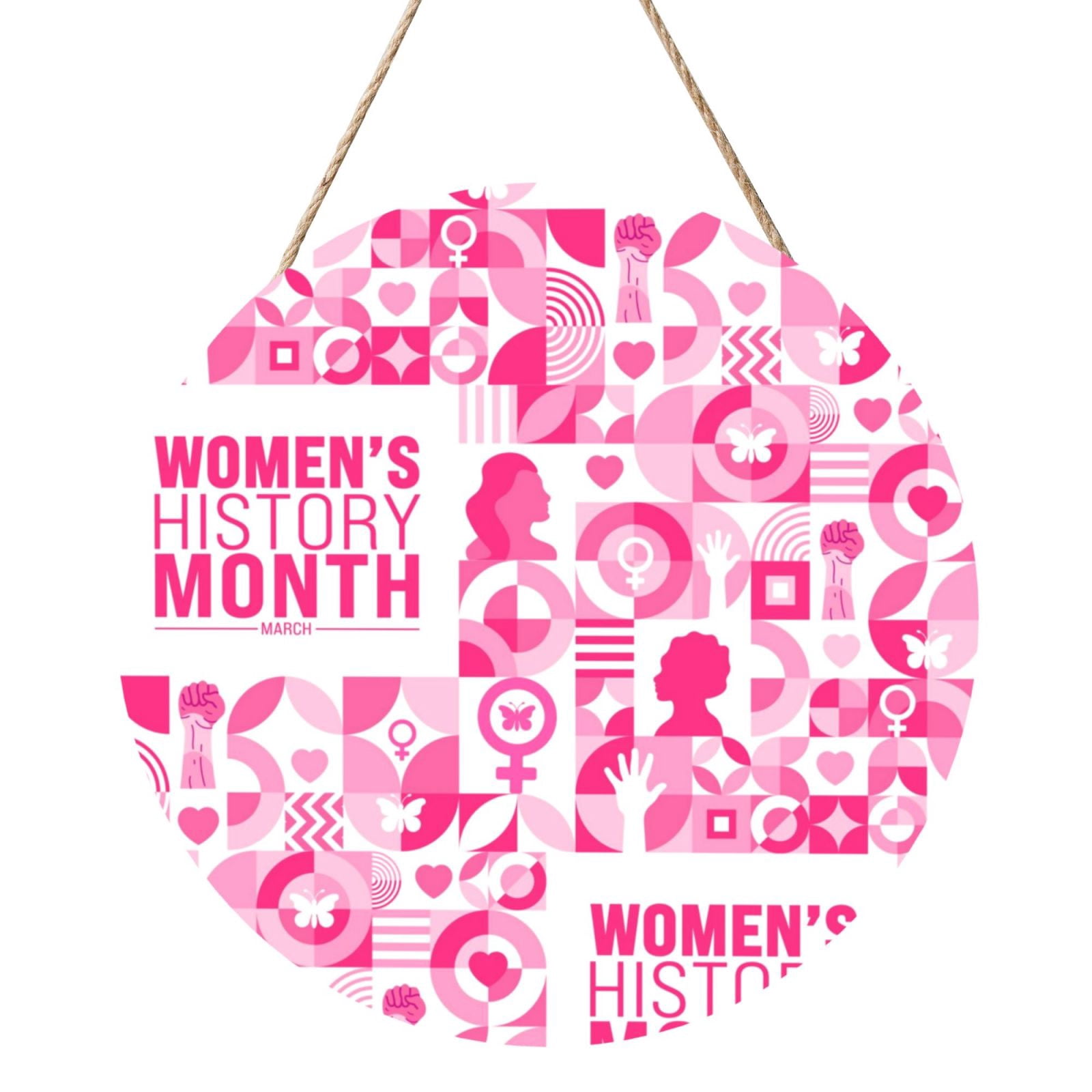 March Is Women'S History Month Wooden Hanging Sign Ornament Welcome ...