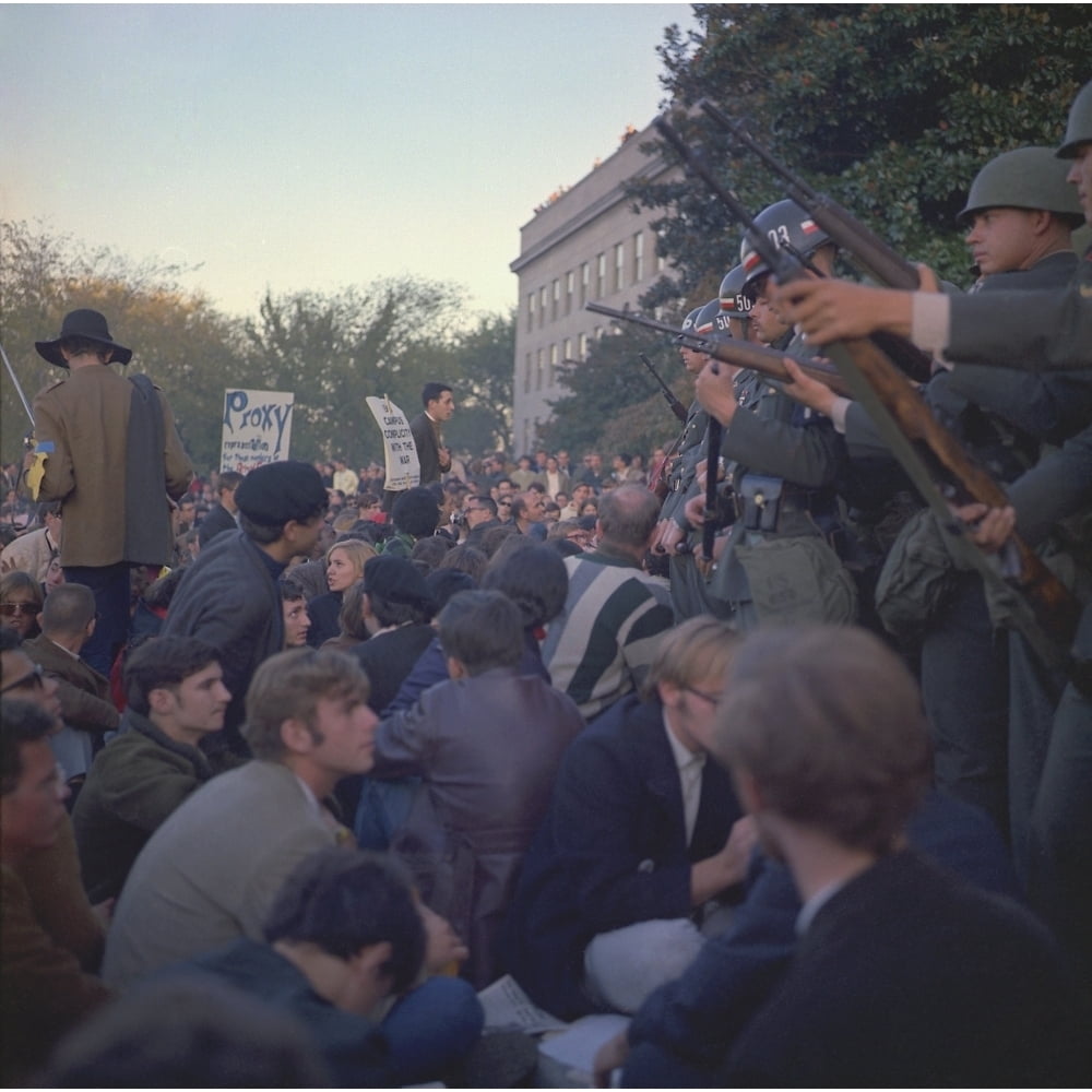 March On The Pentagon. Military Police Keep Back Protesters At The Mall ...