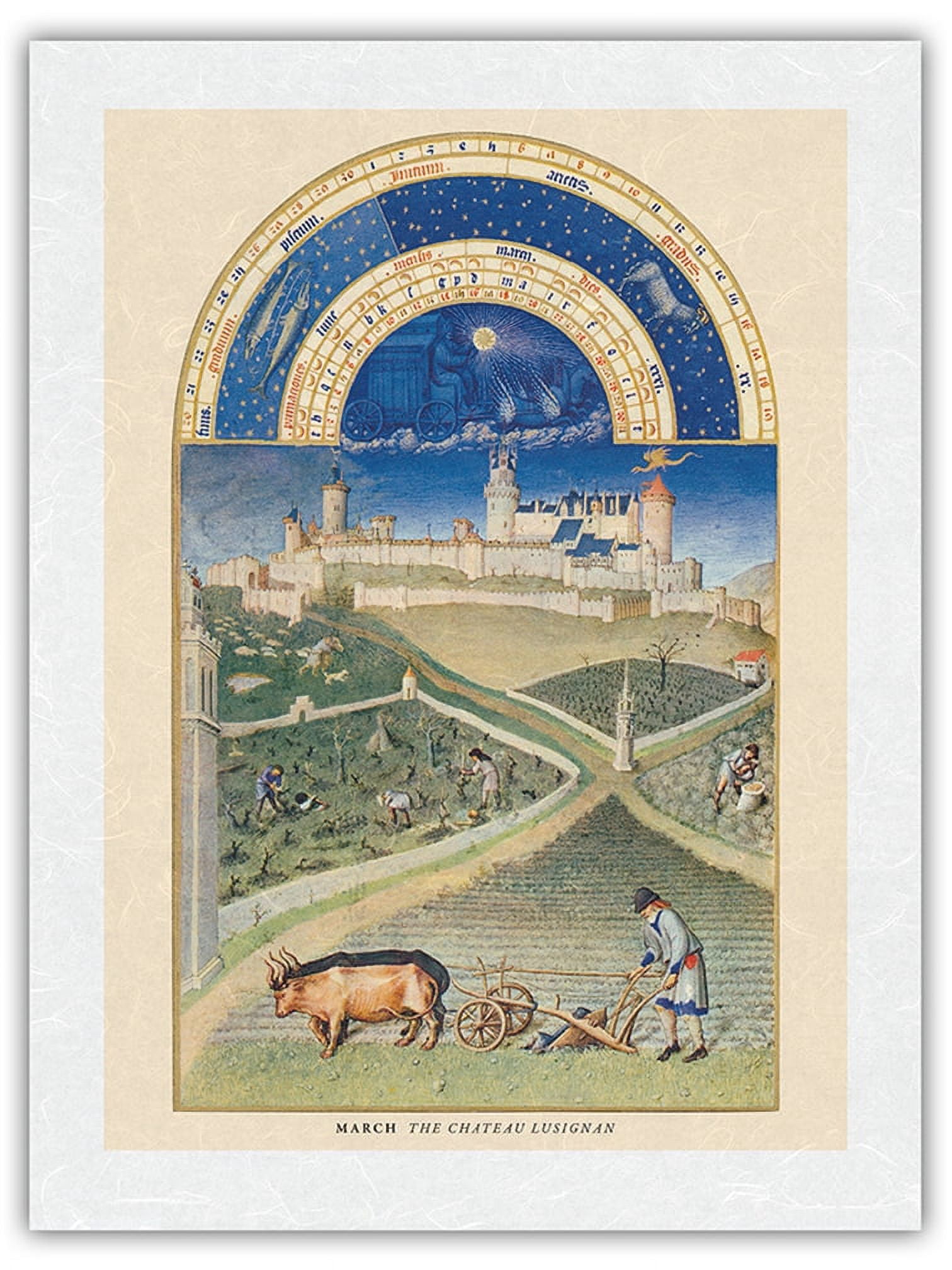 March: The Château Lusignan - Book of Hours (Très Riches Heures ...