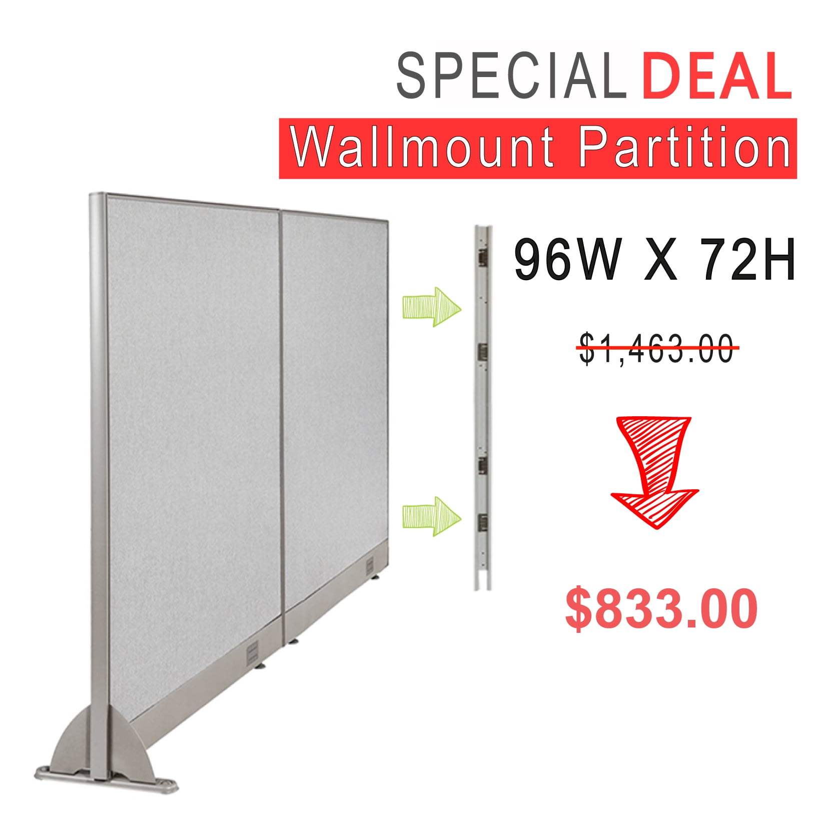 [March Wallmounted Special] GOF Office Wall Mounted Partition Room ...