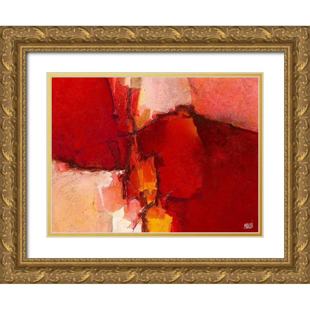 Marchi 14x12 Gold Ornate Wood Framed with Double Matting Museum Art ...