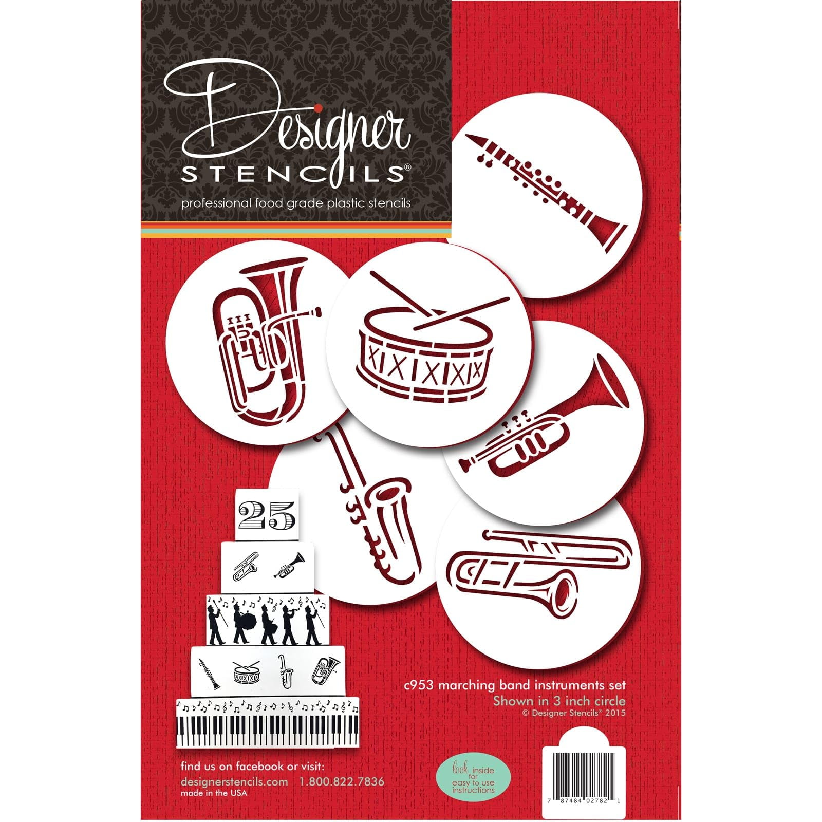 Marching Band Instruments Cookie Stencil by Designer Stencils - Walmart.com