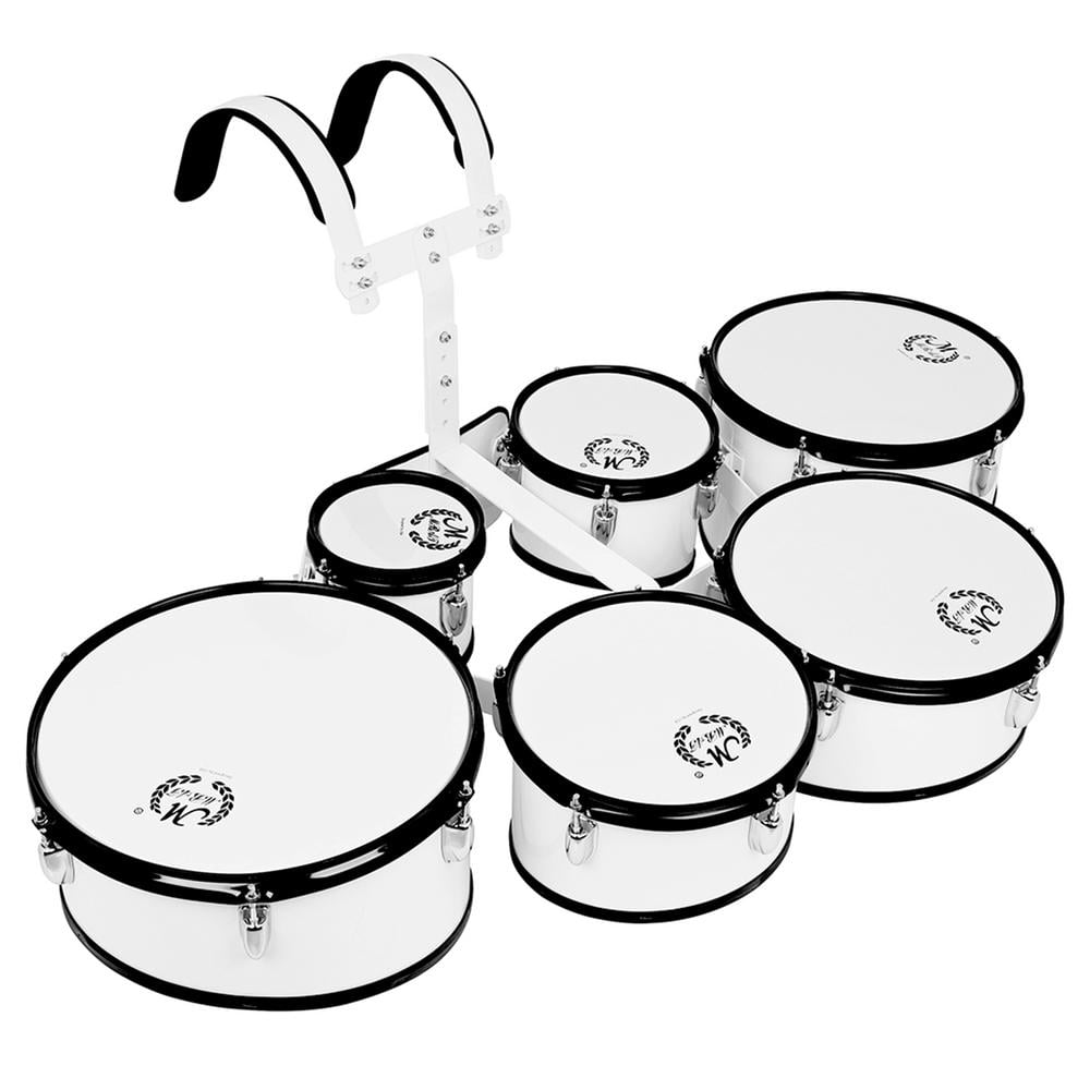 Marching Tenor Drum Alloy Steel Marching Drum Set Marching Sextets with Drumsticks Carrier ...