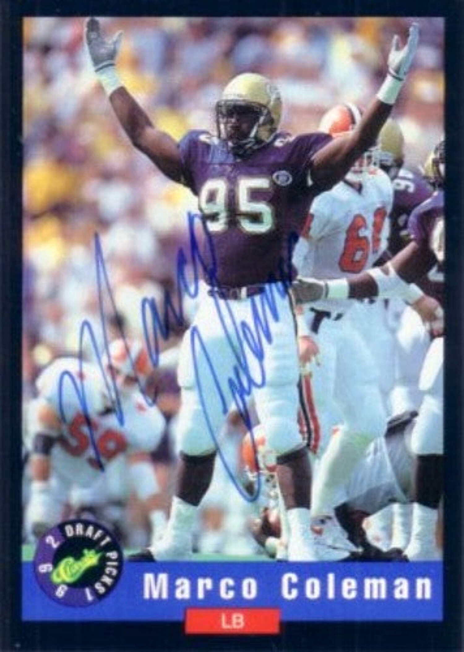Marco Coleman certified autograph Georgia Tech 1992 Classic Draft Picks ...