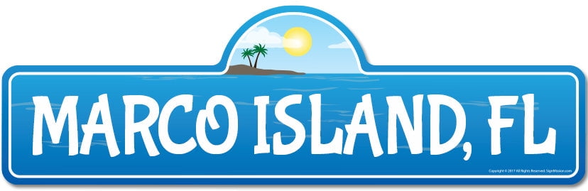 Marco Island FL Florida Beach Street Sign | Indoor/Outdoor | Surfer ...