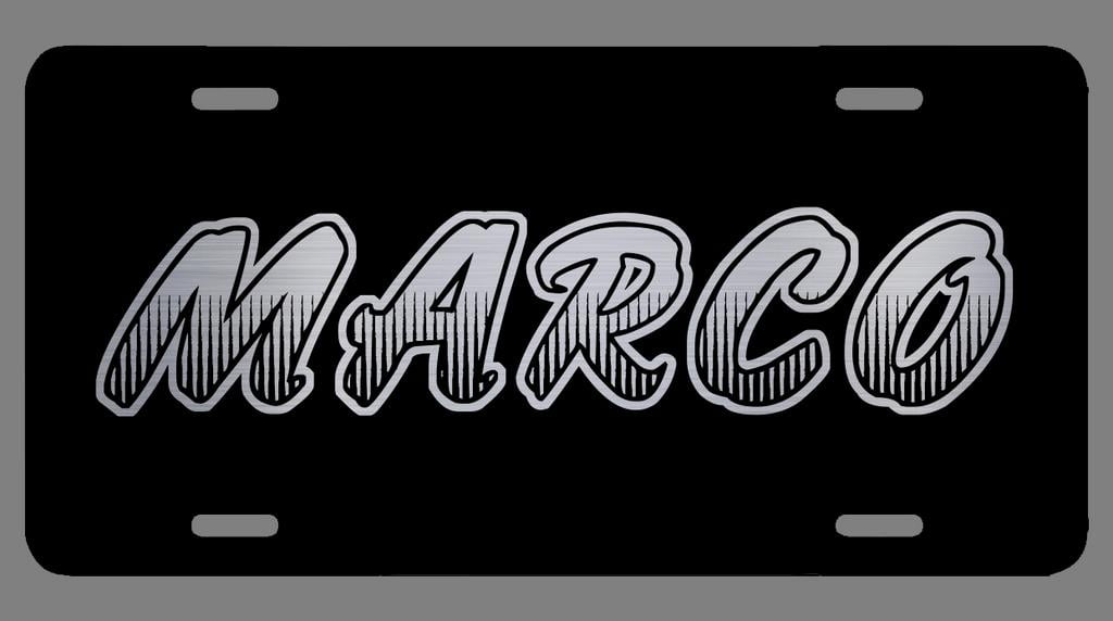 Marco Name Etched Style License Plate Tag Vanity Novelty Metal | Etched ...