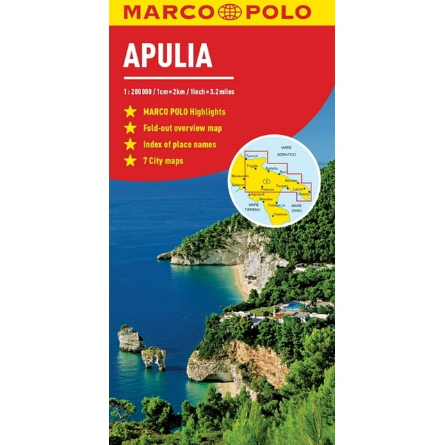 Marco Polo Maps: Apulia Marco Polo Map (Sheet map, folded) - Walmart.com
