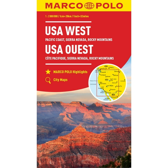 Marco Polo Maps: USA West Marco Polo Map : Pacific Coast, Sierra Nevada ...