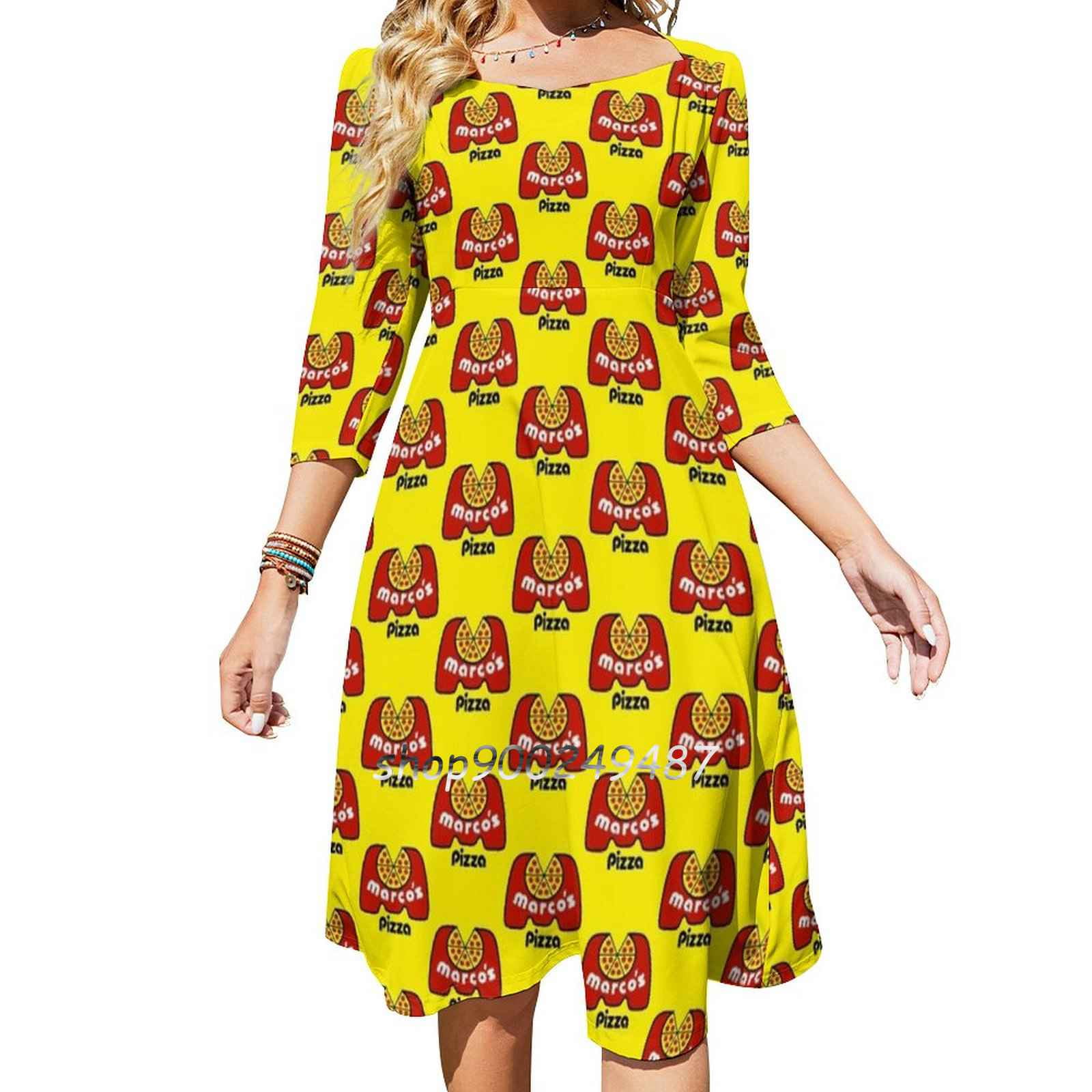 Marco'S Pizza Resto Sweetheart Knot Flared Dress Fashion Design Large ...