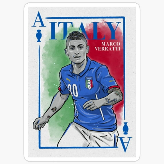 Marco Verratti Euro 2021 Sticker Phone Decal Water Bottle Stickers Car ...