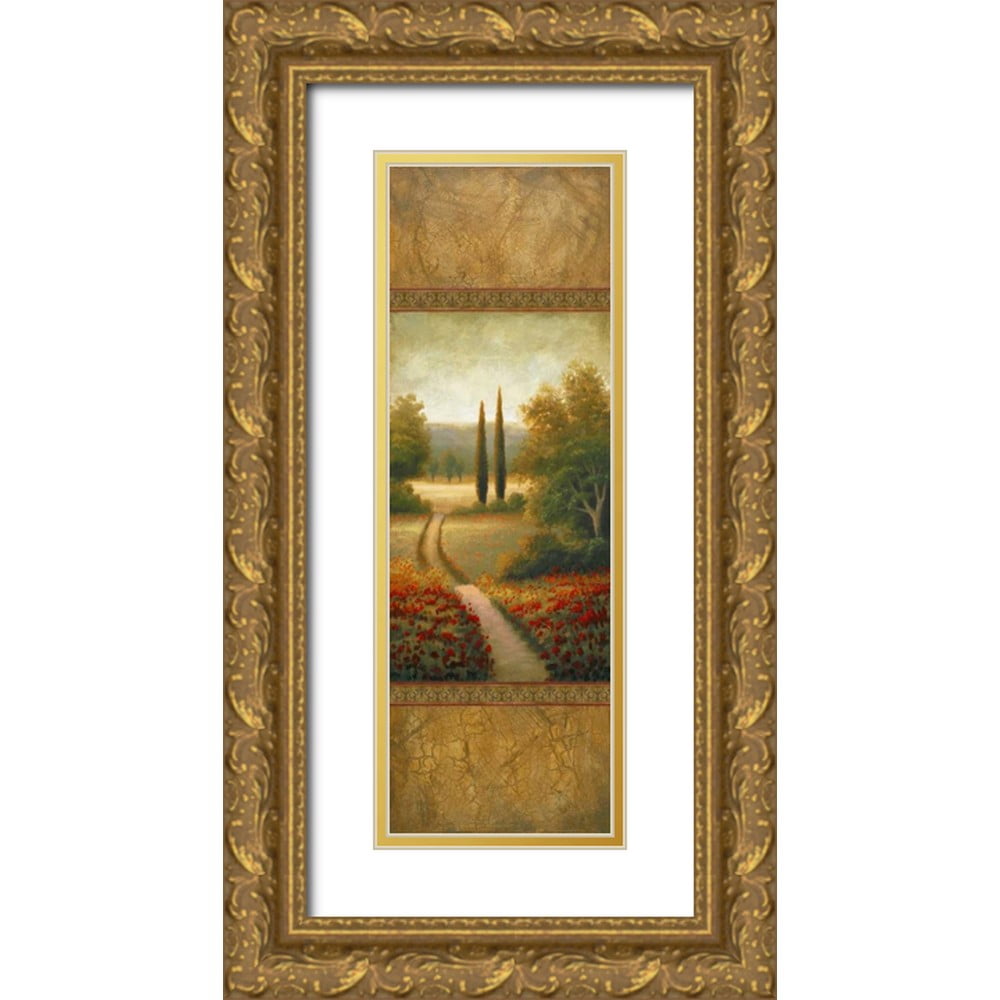 Marcon, Michael 13x32 Gold Ornate Wood Framed with Double Matting ...