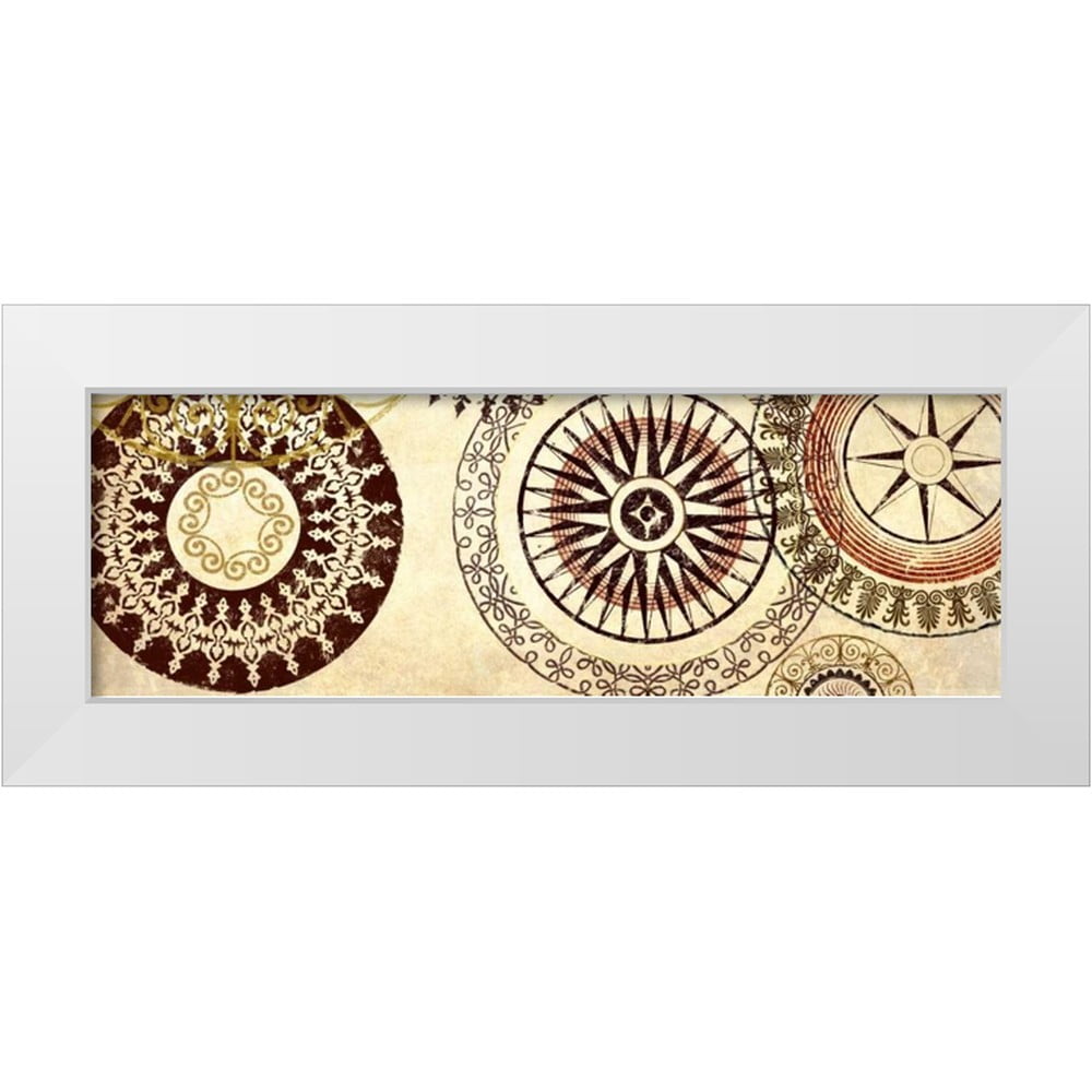 Marcon, Michael 14x7 White Modern Wood Framed Museum Art Print Titled - Textile Panel II ...