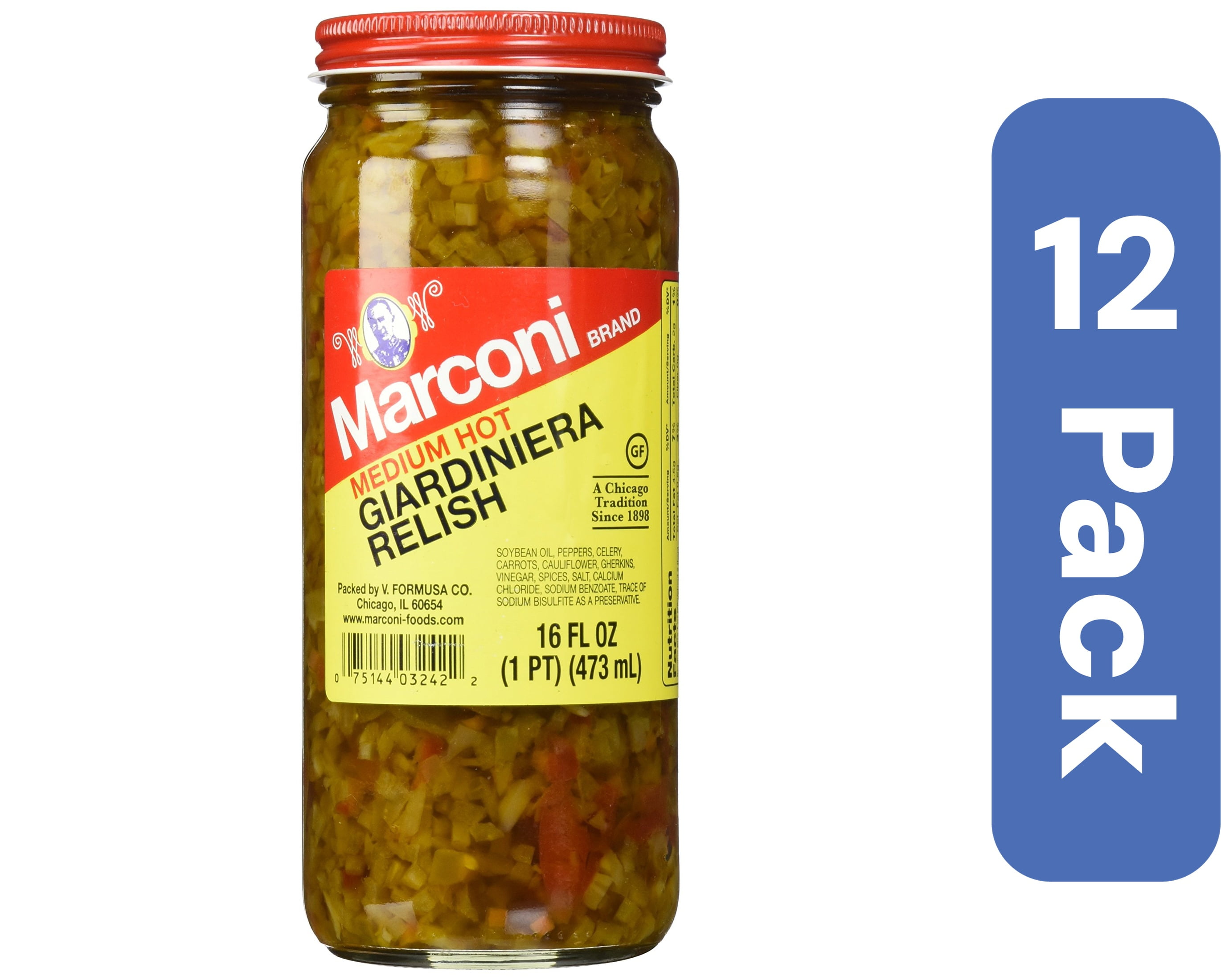 Marconi Medium Giardiniera Relish 16 oz (Pack of 12) - Walmart.com