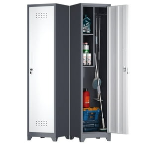 Shop White and Gray Broom Storage Cabinets for Home Organization