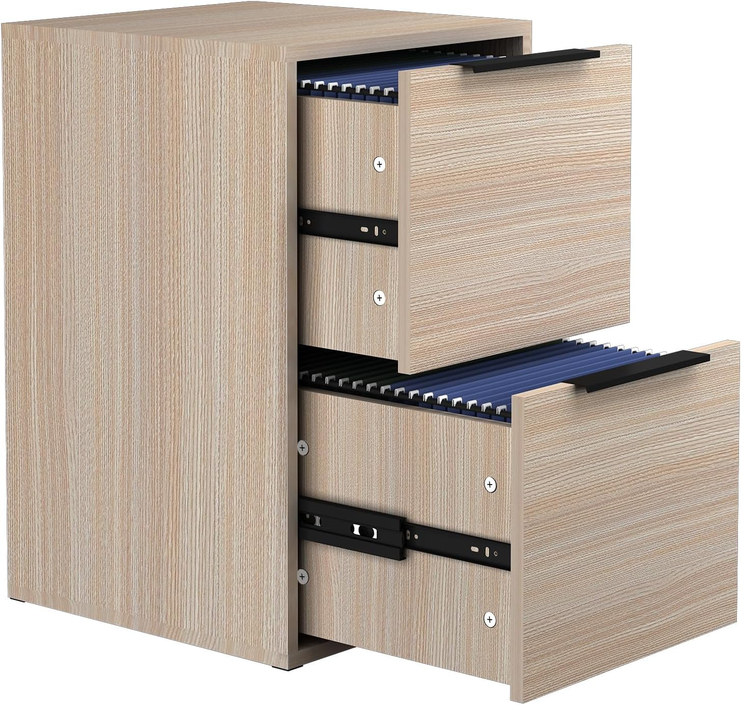 Marcree Wooden File Cabinet 2 Drawer, Wood Vertical Filing Cabinet with ...