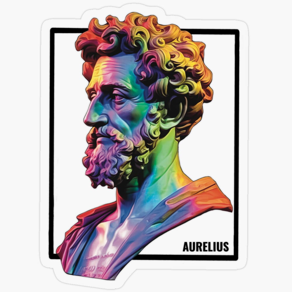 Marcus Aurelius Roman Bust Transparent Stickerphone Decal Water Bottle ...